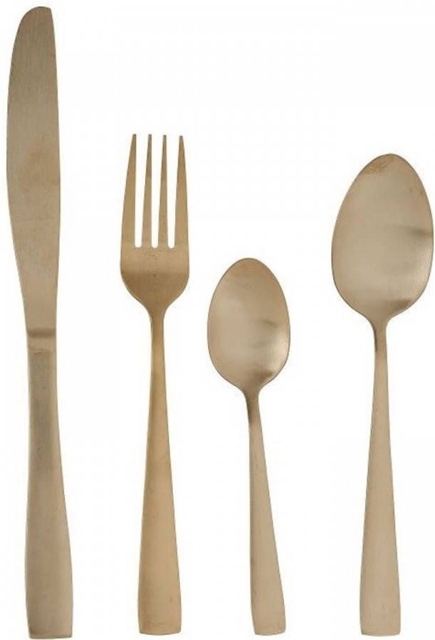 Excellent Houseware 16 delige Bestekset matgoudkleurig - Bestek.shop
